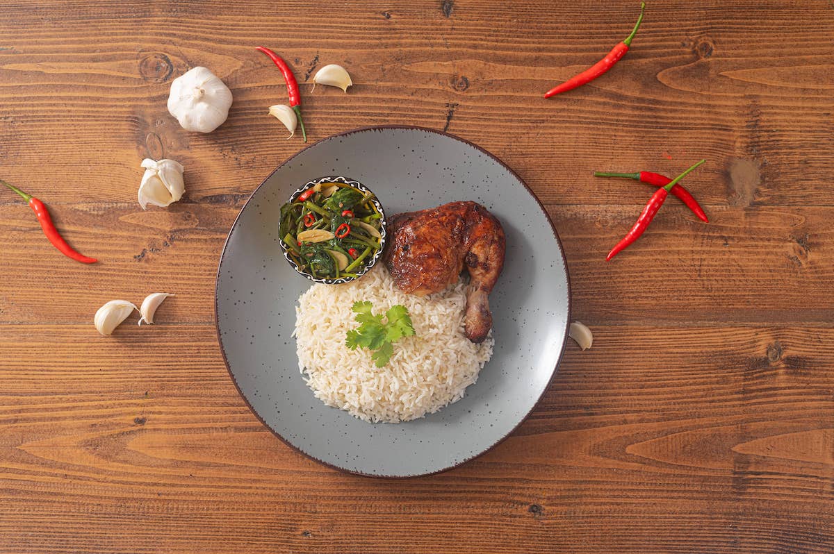 ¼ Chicken Kangkung Set Meal