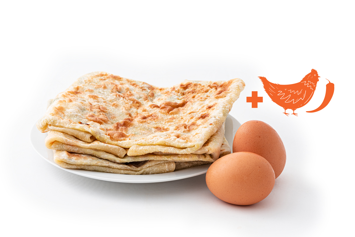 Spicy chicken egg roti