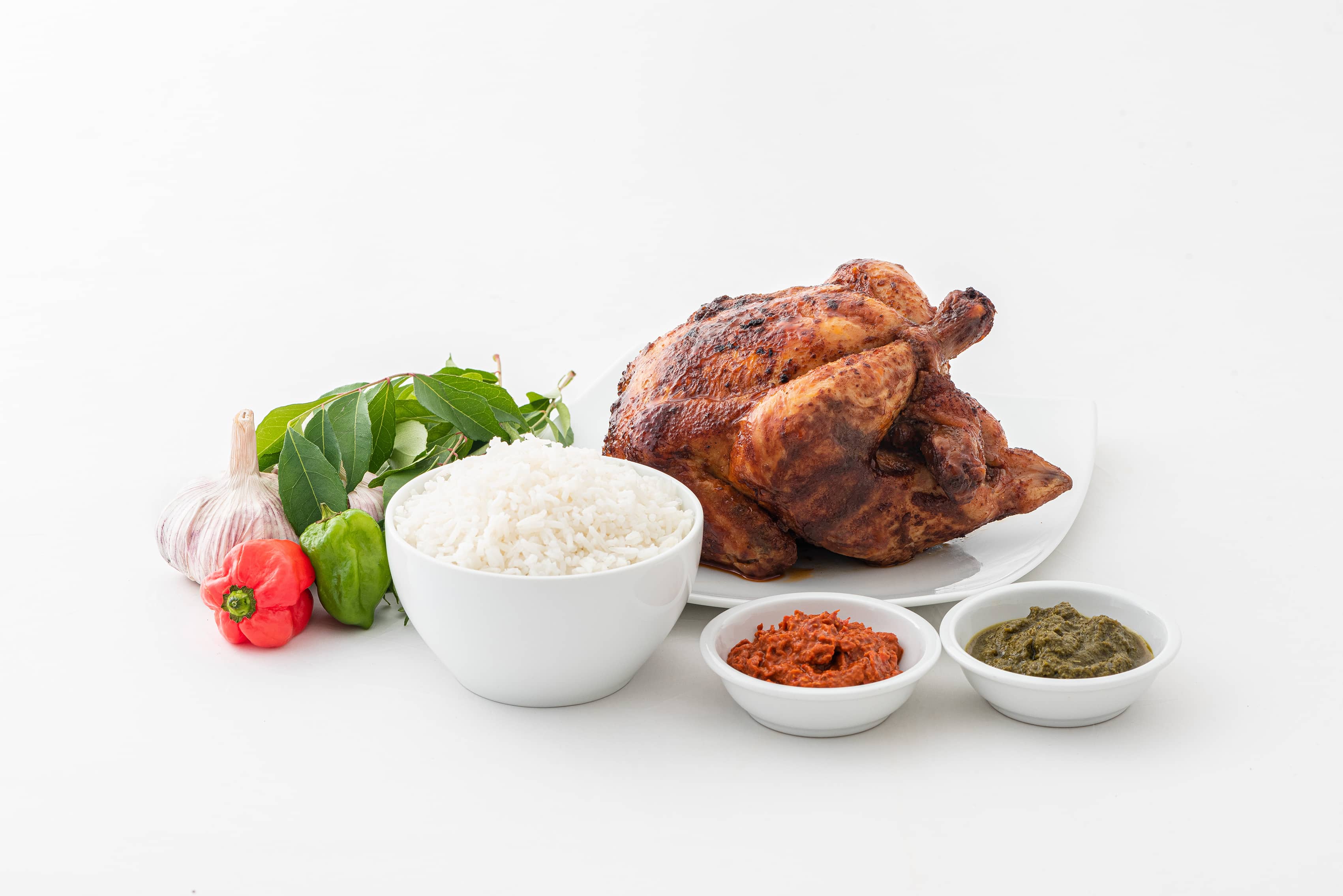Harissa 🌶️ roast chicken with Garlic rice
