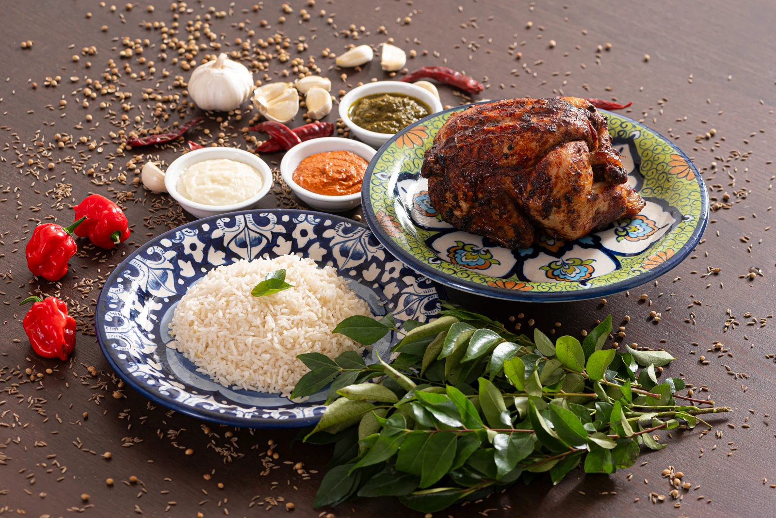 Harissa 🌶️ roast chicken with Garlic rice